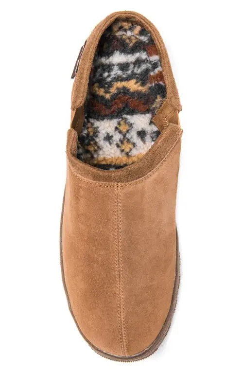 MUK LUKS Matt Faux Shearling Lined Suede Slipper - Tan