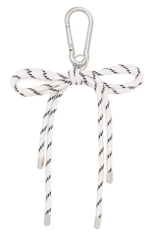 PETIT MOMENTS Paracord Bow Keychain - White/silver