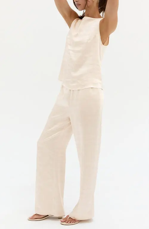 CRESCENT Satin Pull-on Straight Leg Pants - Champagne