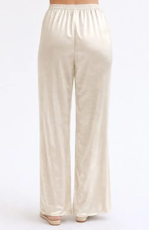 CRESCENT Satin Pull-on Straight Leg Pants - Champagne
