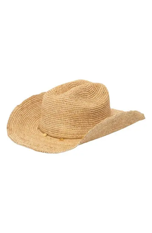 San Diego Hat Chain Detail Raffia Cowboy Hat - Natural