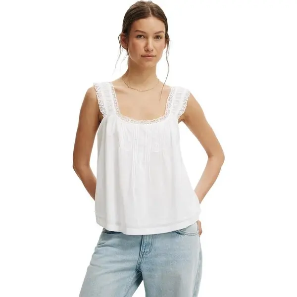 COTTON ON Willa Babydoll Top - White