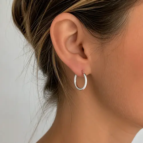 DONATELLO GIAN Sterling Classic Endless Hoop Earrings