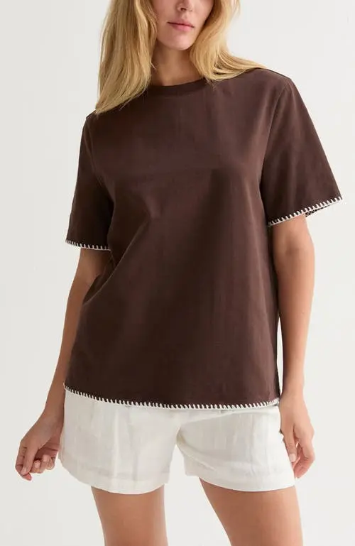 CRESCENT Blanket Stitch Boxy T-shirt