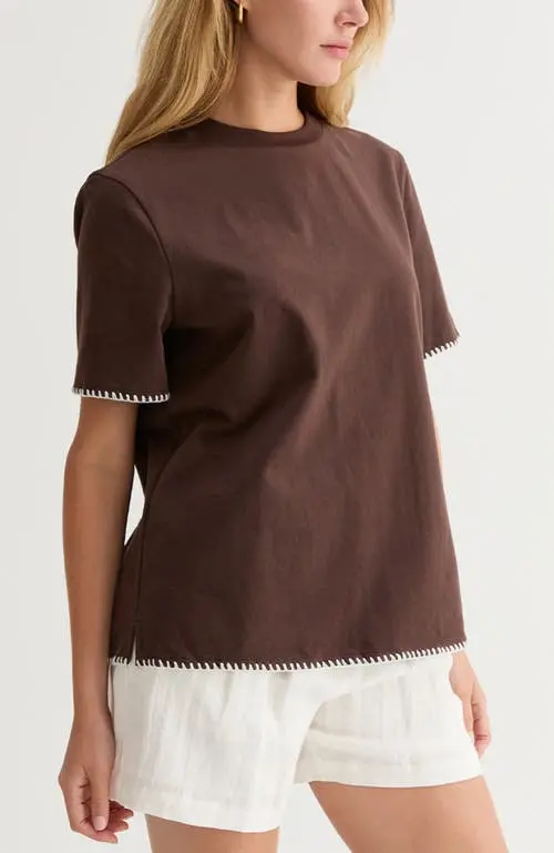 CRESCENT Blanket Stitch Boxy T-shirt