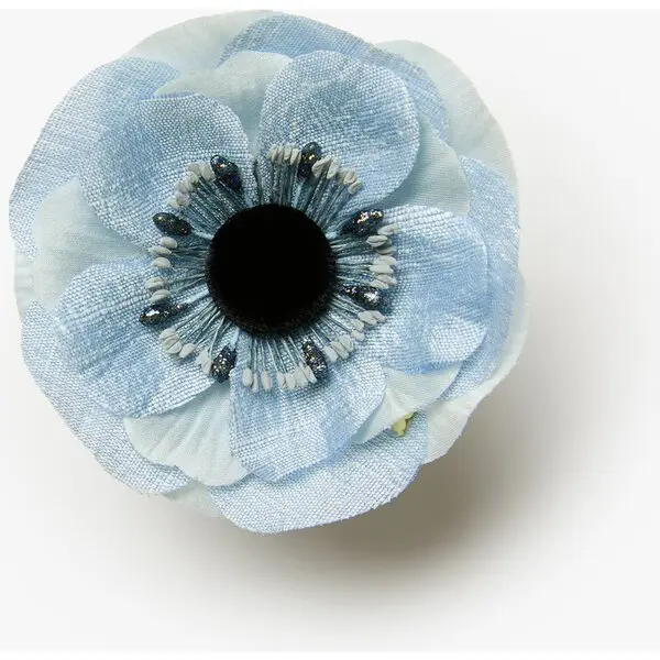 HELENA SIMON Pale Anemone Floral Brooch - Blue