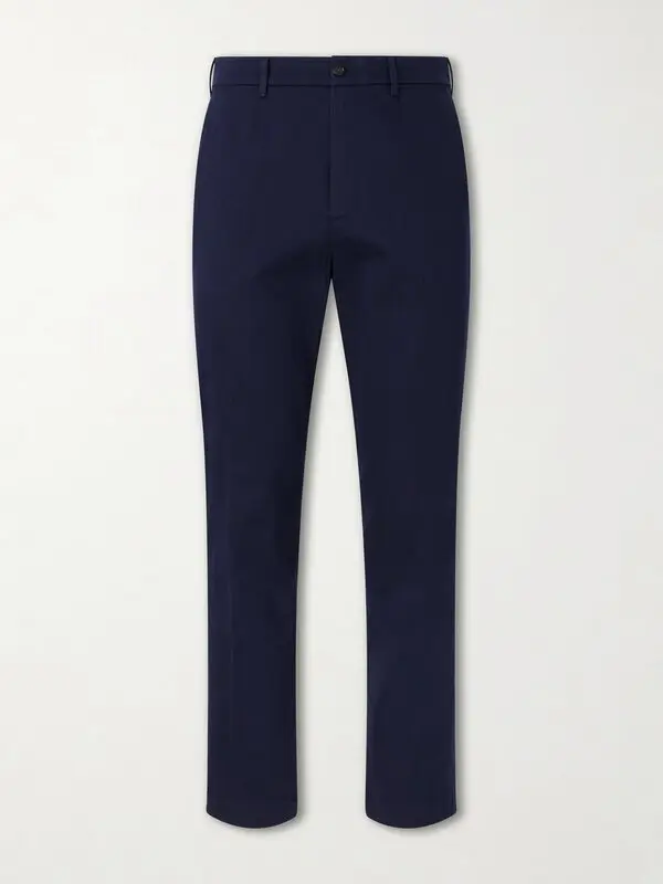 Dunhill Straight-leg Cotton-blend Twill Trousers - Blue