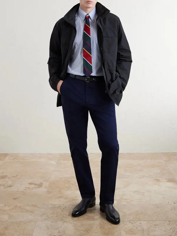 Dunhill Straight-leg Cotton-blend Twill Trousers - Blue