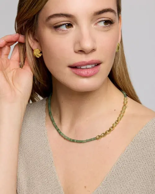 OTTOMAN HANDS Emerald Beaded Necklace