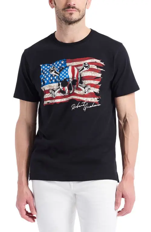 Robert Graham Skull Flag Graphic T-shirt