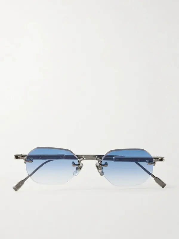 SATO Terebellum Ii Titanium Rimless Sunglasses - Silver