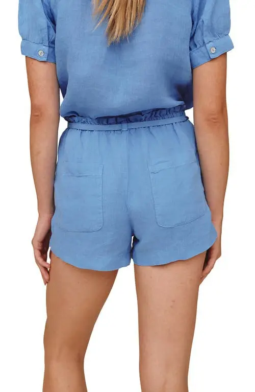 Bella Dahl Pleated Linen Shorts With Tie Belt