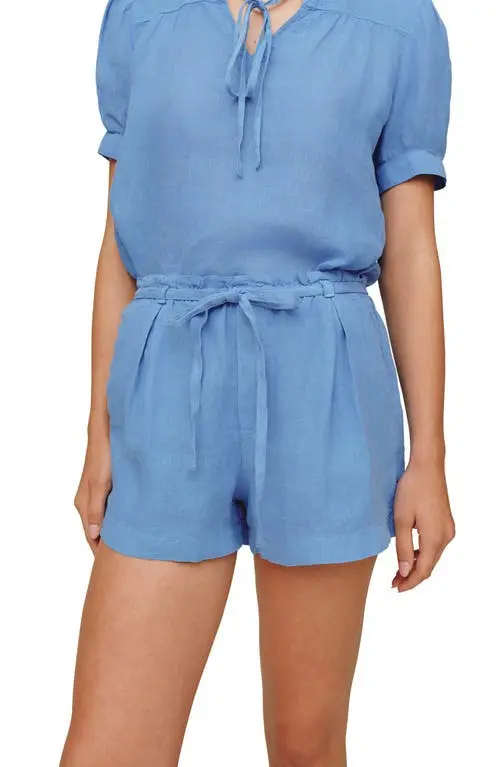 Bella Dahl Pleated Linen Shorts With Tie Belt