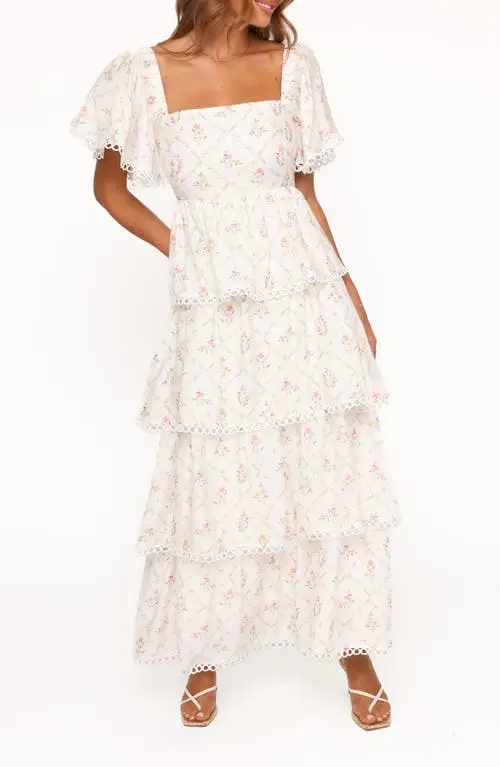 PETAL & PUP Chapel Maxi Dress - White Vintage Floral