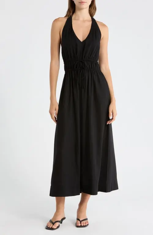 Paige Alysha Halter Midi Dress - Black