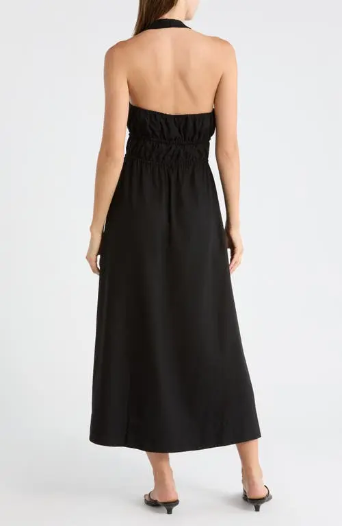 Paige Alysha Halter Midi Dress - Black