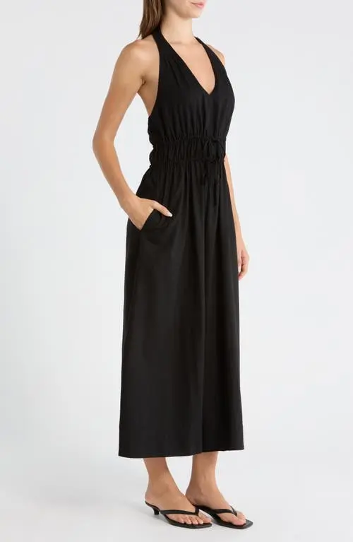 Paige Alysha Halter Midi Dress - Black
