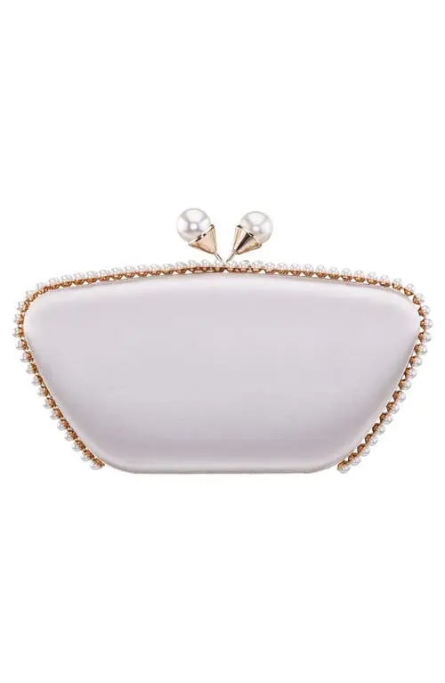 Nina Goddess Frame Clutch - Ivory