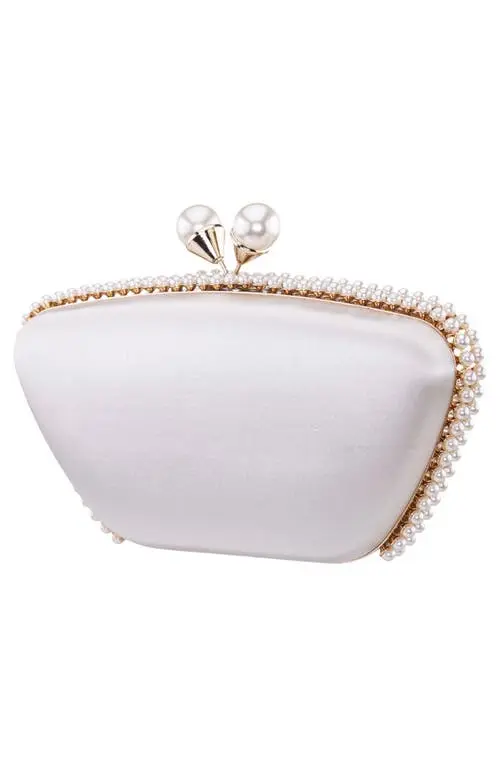 Nina Goddess Frame Clutch - Ivory