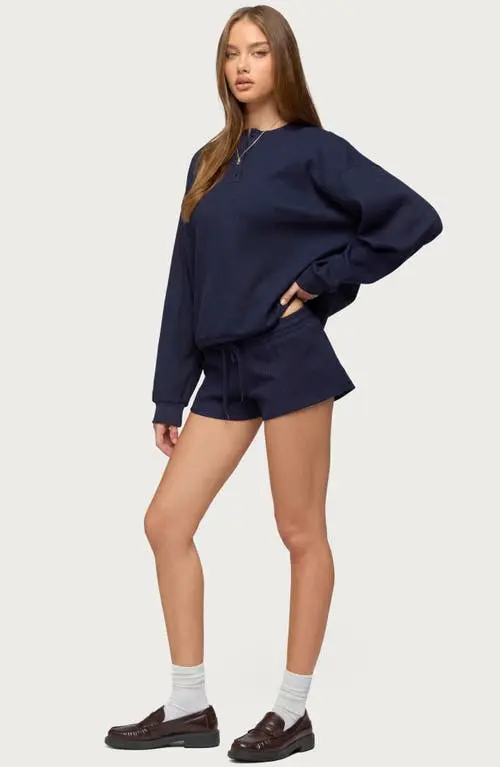 EDIKTED Baila Waffle Knit Drawstring Shorts