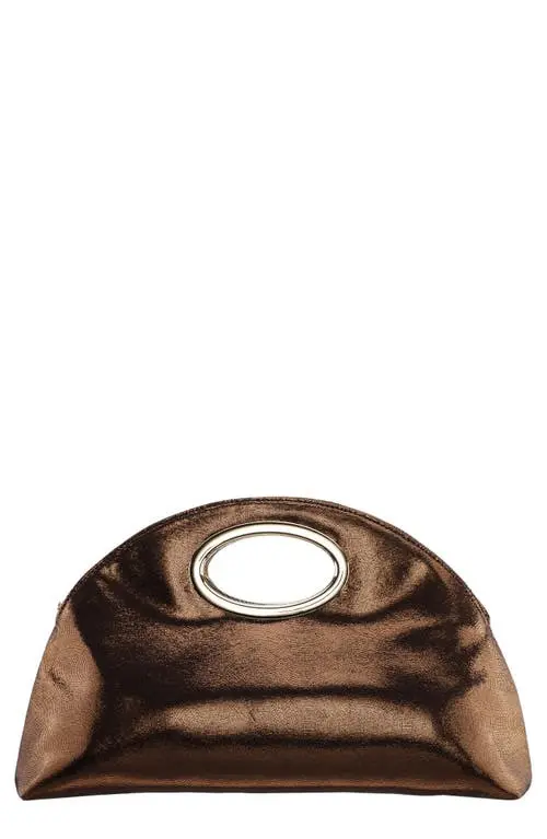 Nina Jael Top Handle Clutch - Bronze