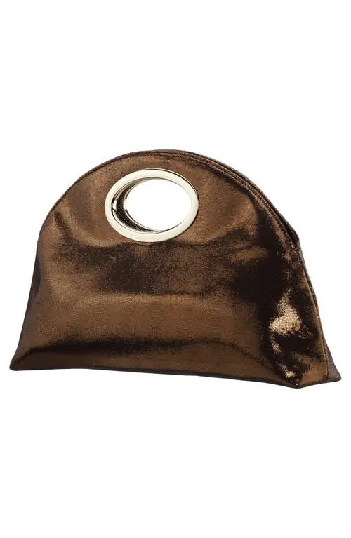 Nina Jael Top Handle Clutch - Bronze