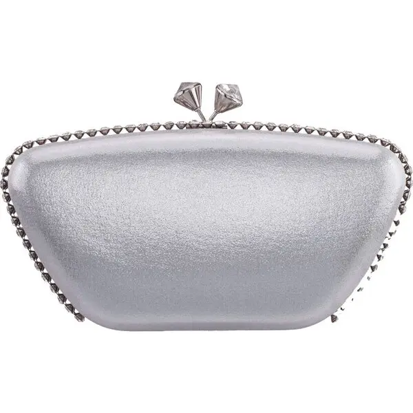 Nina Goddess Frame Clutch - Silver