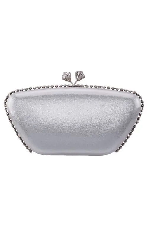 Nina Goddess Frame Clutch - Silver