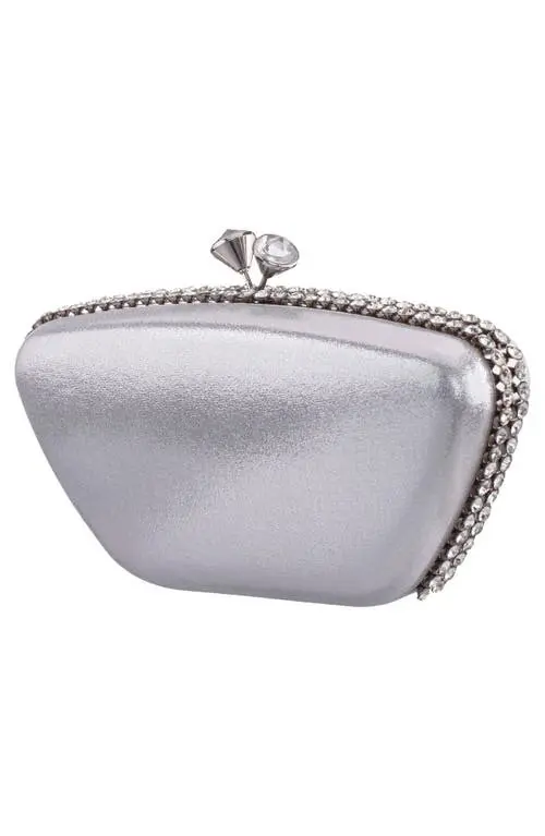 Nina Goddess Frame Clutch - Silver