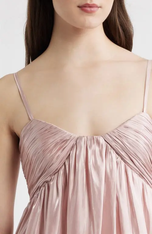 Lulus Matty Ruched Metallic Sleeveless Gown