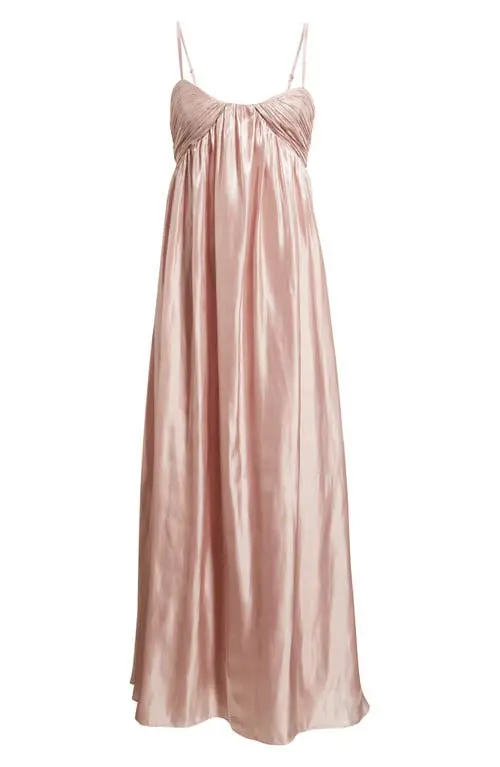 Lulus Matty Ruched Metallic Sleeveless Gown