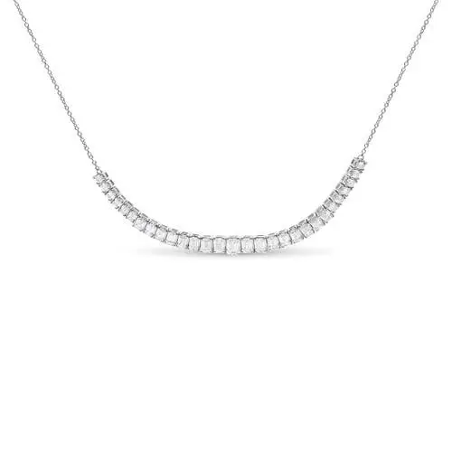 HAUS OF BRILLIANCE 14k Lab Grown Diamond 5.0 Cttw Emerald Cut Station Necklace - White Gold