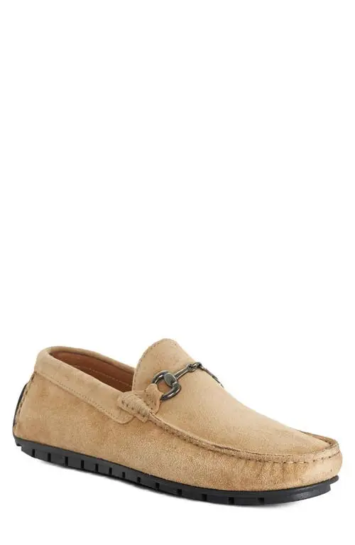 Dune London Leather Bit Loafer - Taupe/suede