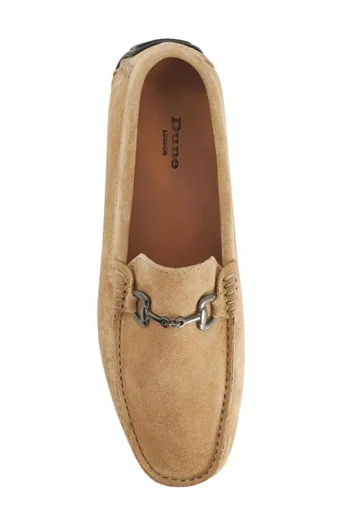 Dune London Leather Bit Loafer - Taupe/suede