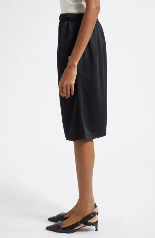 COURREGES Jersey Bermuda Shorts With Skirt Effect Back Panel