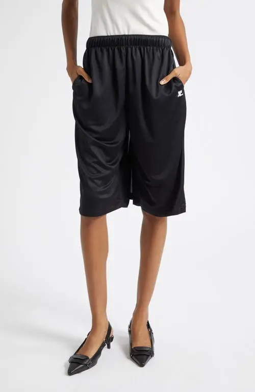 COURREGES Jersey Bermuda Shorts With Skirt Effect Back Panel