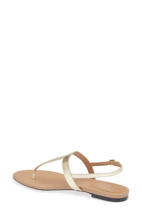 BOSS Cristas Metallic Leather Slingback Sandals - Gold