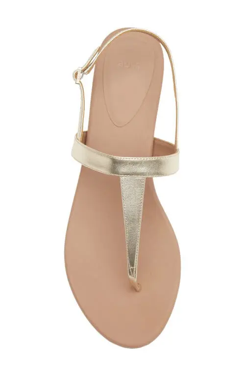 BOSS Cristas Metallic Leather Slingback Sandals - Gold