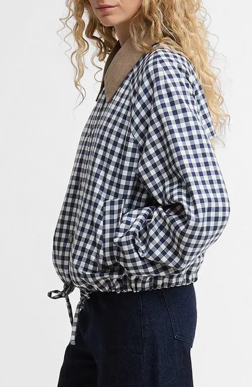 Barbour Ovingham Gingham Check Print Bomber Jacket