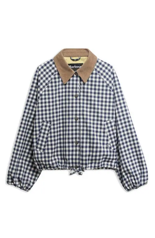 Barbour Ovingham Gingham Check Print Bomber Jacket