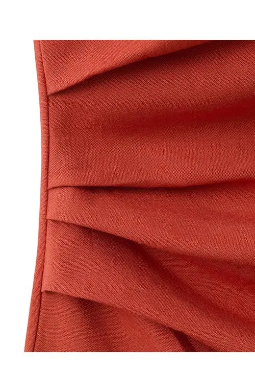 Mango Sleeveless Draped Midi Dress