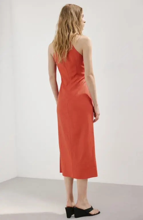 Mango Sleeveless Draped Midi Dress
