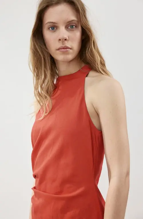 Mango Sleeveless Draped Midi Dress