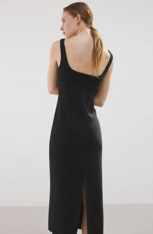 Mango Sleeveless Midi Dress With Square Neckline And Slit