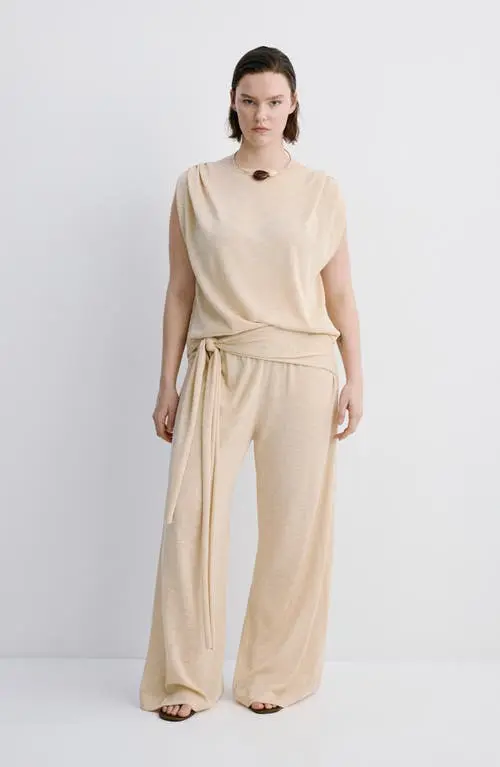 Mango Fine Knit Sweater With Adjustable Shoulder Ties
