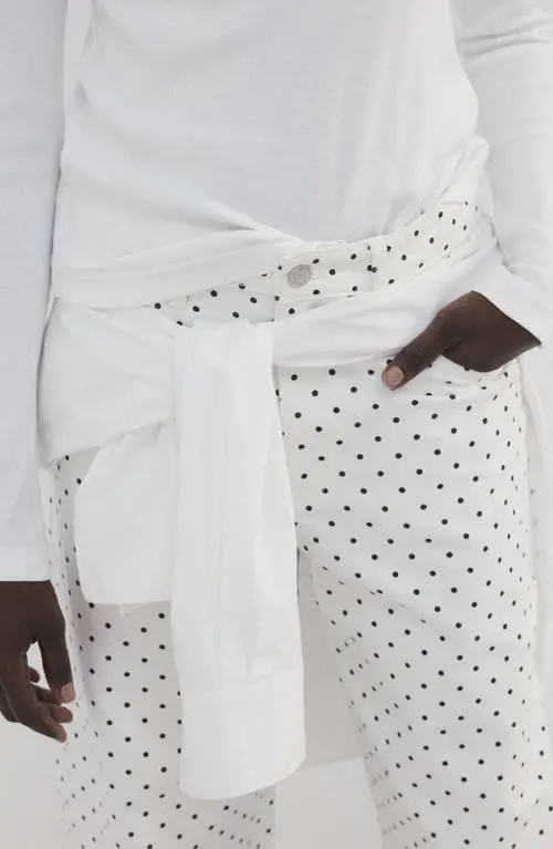 Mango Polka Dot Balloon Jeans - White