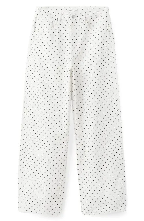 Mango Polka Dot Balloon Jeans - White