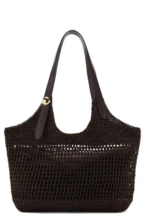 Mango Natural Fiber Woven Tote Bag With Shoulder Straps
