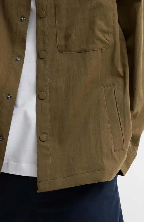 Barbour Strickland Textured Cotton Blend Overshirt - Clay