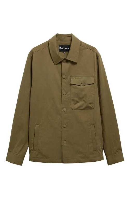 Barbour Strickland Textured Cotton Blend Overshirt - Clay